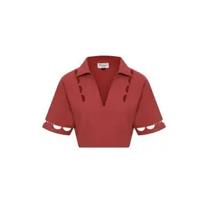 THISISU COLLECTION Cropped Linen-blend Shirt