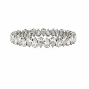 MAISON DE GALA Mixed-cut Crystal Tennis Bracelet - Silver