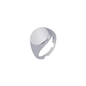 SPERO LONDON Signature Round Signet Ring - Silver