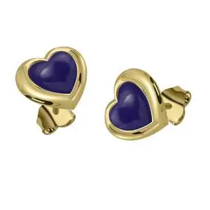 LUNAYA JEWELRY Lapis Heart Stud Earrings - Blue