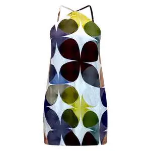 WHY MARY Sixties Print Shift Mini Dress - White