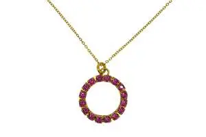 VICKISARGE Hoop Pendant Necklace - Pink
