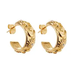 BALLINGER JEWELLERY You’re My Sun, Moon And Stars Hoop Earrings - Gold