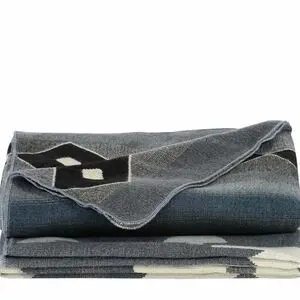 ALPACA LOCA Plaid/throw Native Alpaca Wool - Grey
