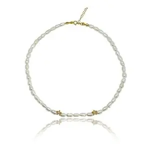 LINYA JEWELLERY Rometta Star Pearl Necklace - Gold