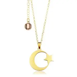 UNALOE Vermeil Crescent Moon And Star Necklace - Gold