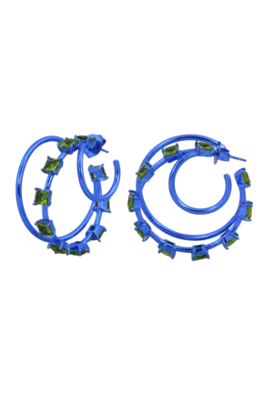 LAVANI JEWELS Motoko Triple Hoop Earrings - Blue