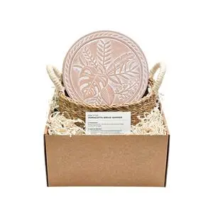 KORISSA Neutrals Bread Warmer & Basket Plant Round - Brown