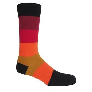 PEPER HAROW - MADE IN ENGLAND Block Stripe Socks - Orange