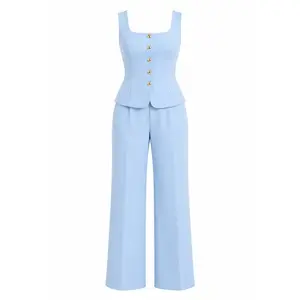 GIRL IN MIND Jo Pleat Detail Tailored Trouser - Blue