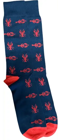 LAZYJACK PRESS Printed Crew Socks - Blue