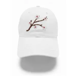 C. GRASSI Crystal Garden Sakura Dad Hat - White