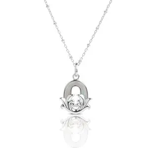 KASUN LONDON Solid O Initial Necklace With Mother Of Pearl - Silver