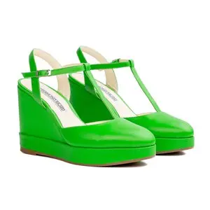 ROSAMUND MUIR LONDON Jeanne Wedge Heels - Green