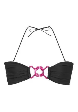 GOD SAVE QUEENS Kiss & Ride Bikini Top - Black