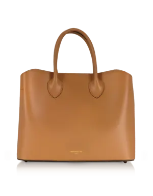 LE PARMENTIER Jackie Leather Tote Bag - Brown
