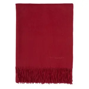 BEL CASHMERE Cashmere Stole With Fringes Burgundy - Red