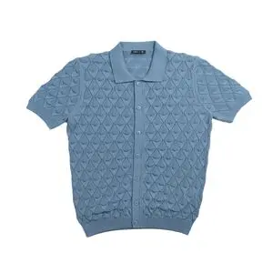EIGHT X Spire Crochet Short Sleeve Button Up Shirt
