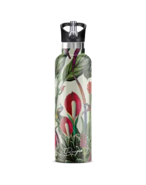 MY BOUGIE BOTTLE Hokuloa Anthurium Insulated Water Bottle - Green/red