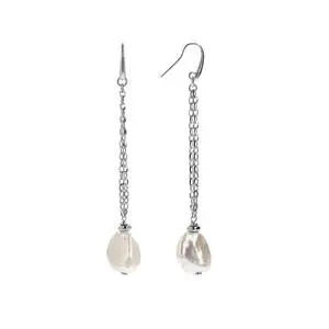 UNALOE Baroque Pearl Drop Earrings - Silver