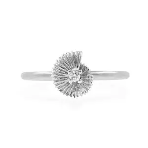 LEE RENEE Ammonite Diamond Ring - Silver