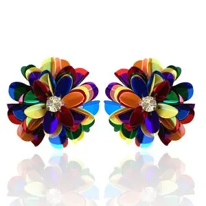 PINAR OZEVLAT Rainbow Blossom Stud Earrings - Yellow