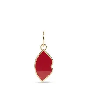Lulu Guinness Enamel Lips Keyring - Red