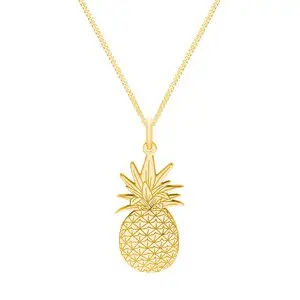 CARTERGORE Small Pineapple Pendant Necklace - Gold