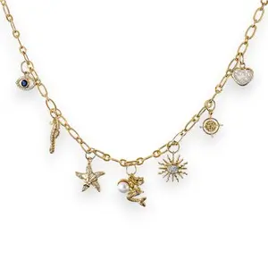 ALEXIE OF ATHENS La Mer Charm Necklace - Gold