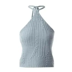 FULLY FASHIONING Cable Knit Halter Top