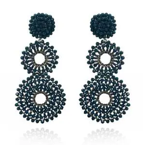 MICHAEL NASH JEWELRY Lizzie Glass Clip On Drop Earrings - Blue