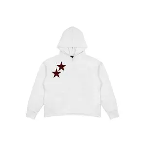 AURA & CO Star Hoodie - White/red