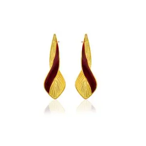 MILOU JEWELRY Gold Plated Infinity Earrings - Red