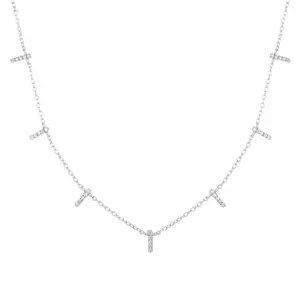 KAMARIA Bar Choker Necklace With Crystals - Silver