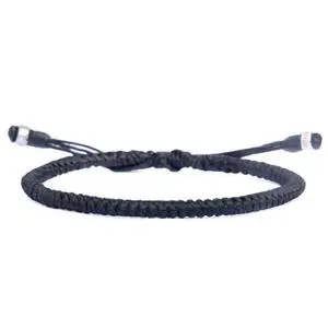 HARBOUR UK Sportsman Sterling Silver Rope Bracelet - Black