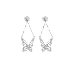 SEVEN SAINTS Graceful Spirit Butterfly Earrings - Silver