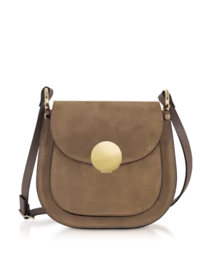 LE PARMENTIER Agave Suede & Leather Shoulder Bag - Black