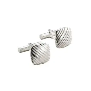 POSH TOTTY DESIGNS Ribbed Sterling Square Cufflinks - Silver