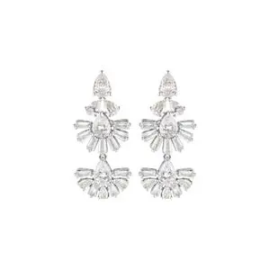 STEPHANIE BROWNE AUSTRALIA Napier Crystal Drop Earrings - Silver