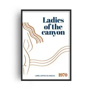 FANCLUB Ladies Of The Canyon Californian Retro Giclée Art Print - White