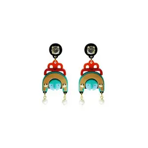 GISSA BICALHO Ixchel Acrylic Dangle Earrings Green