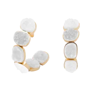 LAVANI JEWELS Gold-plated Hoop Earrings - White/gold