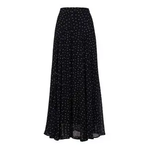 ROSE & NANCY Elsie Blue Spot Midaxi Skirt - Black