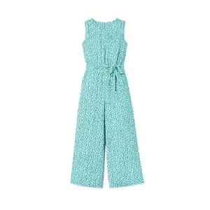 YUMI Ditsy Floral Culotte Jumpsuit - Green