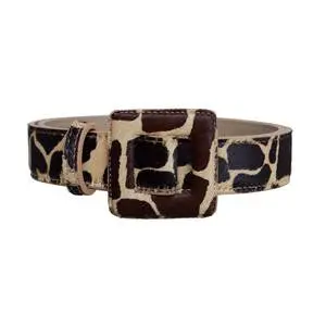 BELTBE Mini Square Buckle Giraffe Belt - Black