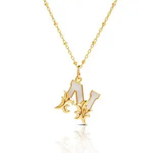 KASUN LONDON Plated Initial Pendant Necklace - Gold