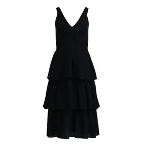 KRISTINIT Silk Ruffle Dress