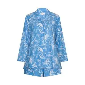 NOLOGO-CHIC Jungle Print Cotton Poplin Shorts Pj Set - Blue