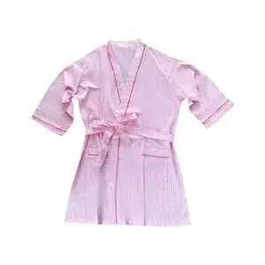 LILLY LOVES Stripe Kimono Robe - Pink
