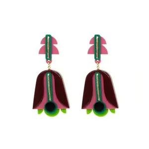 GISSA BICALHO Glory Rose Acrylic Earrings - Pink